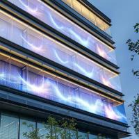 China LED Transparent Grille Screen Rental Events Glass Curtain Display Window P3.91 To P7.82 for sale