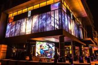 China 3m*2.5m Transparent Grille LED Screen For Retail Shop Curtain Window for sale