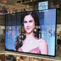 China HD P3.9mm Transparent Glass LED Screen Grid Window Display 4500cd/ M² for sale