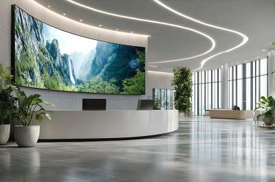 China Curved Led Display P2 Indoor Full Color Front Service Led Display For TV Studio shopping malls for sale