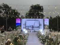 China Wedding Led Screen Stage Background P3.91 Indoor Curved Full Color LED Display Screen for sale