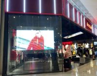 China P7.8mm RGB 3IN1 Transparent Glass Led Screen Advertising Display 1000cd for sale