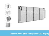 China P3.91mm 1R1G1B Transparent Glass Led Screen HD Led Mesh Video Wall ISO9001 for sale