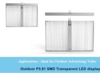 China IC 2038 Transparent Glass LED Screen Shop Window 8 Scan P3.9mm for sale
