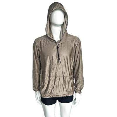 China Healthy EMF 5G Protection Men Women 100% Silver Hoodie Anti-Radiation Emf Protection Sweatshirt With Double Zip for sale