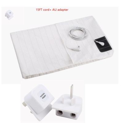 China Grounding Bed Sheets 5% Silver King Queen Flat Sheet for Earthing Factory Made Has 4.5M Ground Cord + Plug Adapter for sale