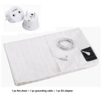 China Grounding Bed Sheets 5% Silver King Queen Flat Sheet for Earthing Factory Made Has 4.5M Ground Cord + Plug Adapter for sale