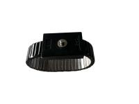 China Grounding Conductive PU Leather Bracelet Black Adjustable Wide Economy Wrist Strap Connect Earth Cord Bedding/Yoga Mat for sale