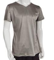 China Dropshipping EMF Radiation Protection V-collar Shirt 100% Silver Nylon Blend Comfort Antibacterial and Anti-mite for sale
