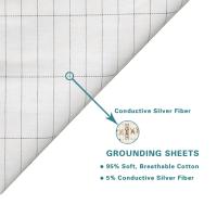 China Custom 15 Ft Silver/Cotton Grounding Earthing Bed Sheets White/Gray Woven for Better Sleep US Sockets Safety for sale