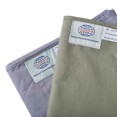 China Manufacturer Grounding Flat Bed Sheets Earthing Using Silver Fiber Fabric and Organic Cotton with PU Wire Earthing Cable for sale