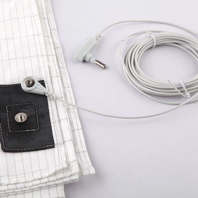 China Conductive Grounding Customized Flat Best Sheet Earthing Healthy Sleep Silver Bed Sheet Cotton Wirh 15 FT PU Grounding Cord for sale