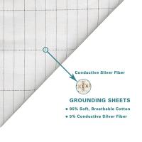 China 95% Organic Cotton 5% Silver Fiber Healthy Sleeping Earthing Bed Sheets with 15ft Grounding Cord 90*240cm Safety Product for sale