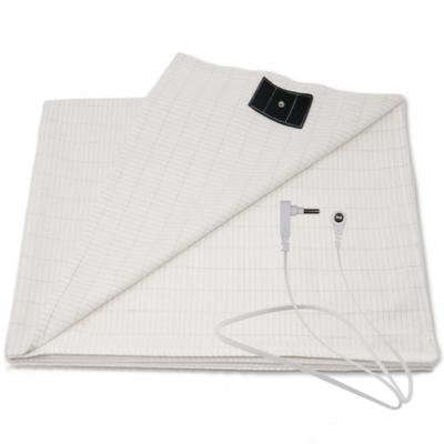 China New Lifestyle Customized White/Grey Silver Fiber Cotton Bed Sheet Sets Grounding Earthing Friendly Electric Earth Safety for sale