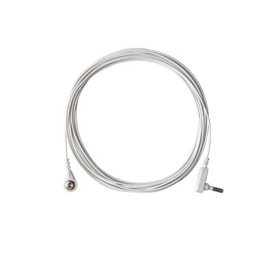 China Maxsharer 4.5m 15ft USA Plug Grounding Cord White/Black PU 100K Resistance Earth Wire for sale