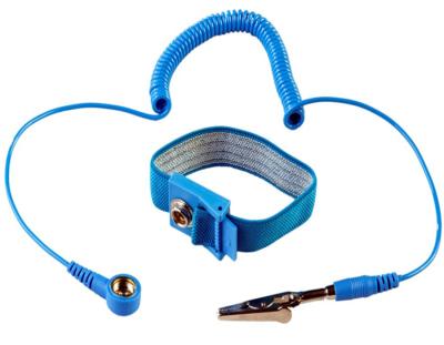 China Grounding cords with wristband supplier wholesale using conductive mats economy fabric elastic esd wrist strap for sale