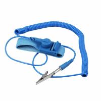 China Grounding cords with wristband supplier wholesale using conductive mats economy fabric elastic esd wrist strap for sale