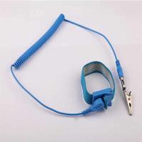 China Grounding cords with wristband supplier wholesale using conductive mats economy fabric elastic esd wrist strap for sale