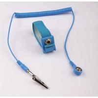 China Grounding cords with wristband supplier wholesale using conductive mats economy fabric elastic esd wrist strap for sale