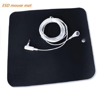 China China Factory ESD Grounding Pad Black Technology Earthed Conductive Mat 25*23cm Earthing Mouse Pad With 4.5meters Grounding Cord for sale