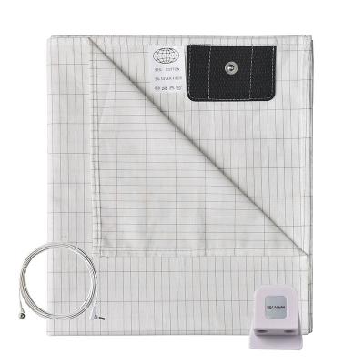 China Quality Silver Fiber Flat Sheets Conductive king Size Pure Silver Thread Organic Get Grounded Sheets for sale