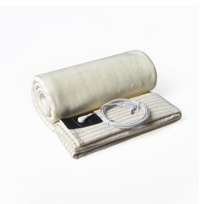 China Customized 15ft Cord White Color Silver Fiber Suede Fabric Earthing Blanket Conductive Grounding Safety Bedding Mattress for sale