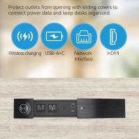 China Sliding Desktop Conference Table Electrical Sockets 15W Qi UKCA Certificated for sale