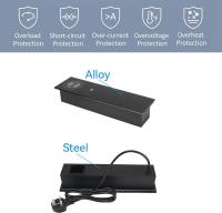 China Sliding Desktop Conference Table Electrical Sockets 15W Qi UKCA Certificated for sale