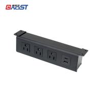 China 222mm Mount Surge Protector Under Desk Power Outlet QC 3.0 USB for sale
