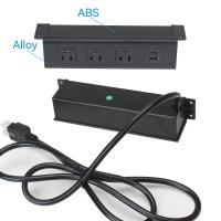 China 222mm Mount Surge Protector Under Desk Power Outlet QC 3.0 USB for sale