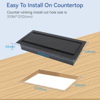 China Double Flip Cover Table Cable Holder Organizer Management Tray 340MM for sale