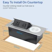 China Hidden Pop Up Socket 15W QI Charger Desk Mounted Power And Data Sockets for sale