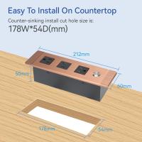 China Alloy Shell Recessed Power Strip Surge Outlet Usb Charging UKCA Certificated for sale