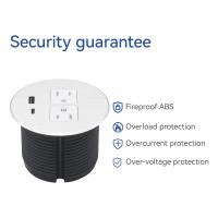 China 30W Circular Desk Power Grommet Outlet USB Charging Customized for sale