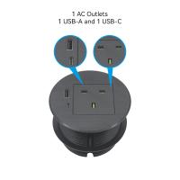 China ODM Recessed Usb Desk Power Grommet Outlets 80mm Wear Resistant for sale