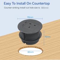China ODM Recessed Usb Desk Power Grommet Outlets 80mm Wear Resistant for sale