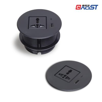 China Furniture Embedded Recessed Desk Power Grommet Charger Sockets PD 20W for sale