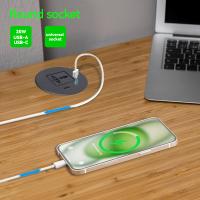 China Furniture Embedded Recessed Desk Power Grommet Charger Sockets PD 20W for sale