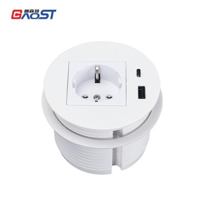 China Bedside Desk Power Grommet Plug Socket 20W USBA USBC Fast Charge for sale