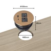 China Alloy Metal Recessed Table Power Grommet Outlet 20W USB Charging for sale