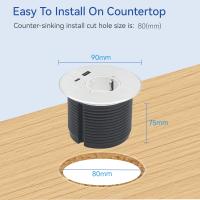 China German Schuko Desk Power Grommet Electrical Socket With PD 20W 80mm For Office Furniture for sale