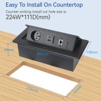 China French Recessed Pop Up Electrical Kitchen Counter Sockets Tabletop Outlet for sale