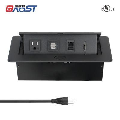 China Recessed Floor Pop Up Socket Box Electrical Outlet 10W USB Space Saving for sale