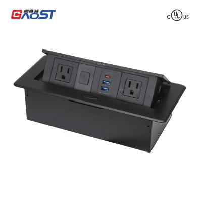 China 20W Retractable Pop Up Socket Box Office Desk Plug For Seamless Furniture Integration for sale