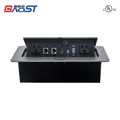 China Multifunction Usb Desk Recessed Worktop Sockets Box For Workspace Room ODM for sale