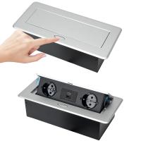 China Modern Damped Pop Up Socket Box 20W USB Desk Plug Alloy faceplate for sale