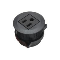 China Single One Round Recessed USB Charger Power Desk Grommet Outlet 45mm Black for sale