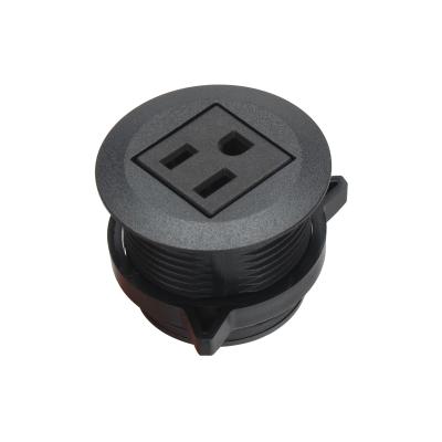 China Single One Round Recessed USB Charger Power Desk Grommet Outlet 45mm Black for sale