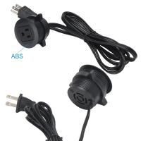 China Single One Round Recessed USB Charger Power Desk Grommet Outlet 45mm Black for sale