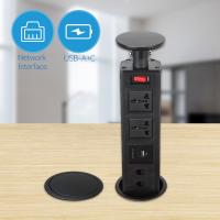 China Office Retractable Pop Up Counter Outlet Power Electrical Socket RJ45 LAN RJ11 Telephone for sale